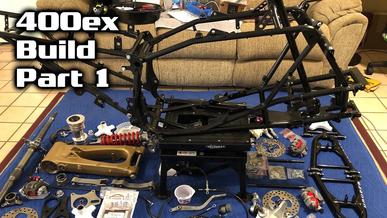 Honda 400ex Build Assembly - Part 1 - Subframe - Steering Stem - YouTube