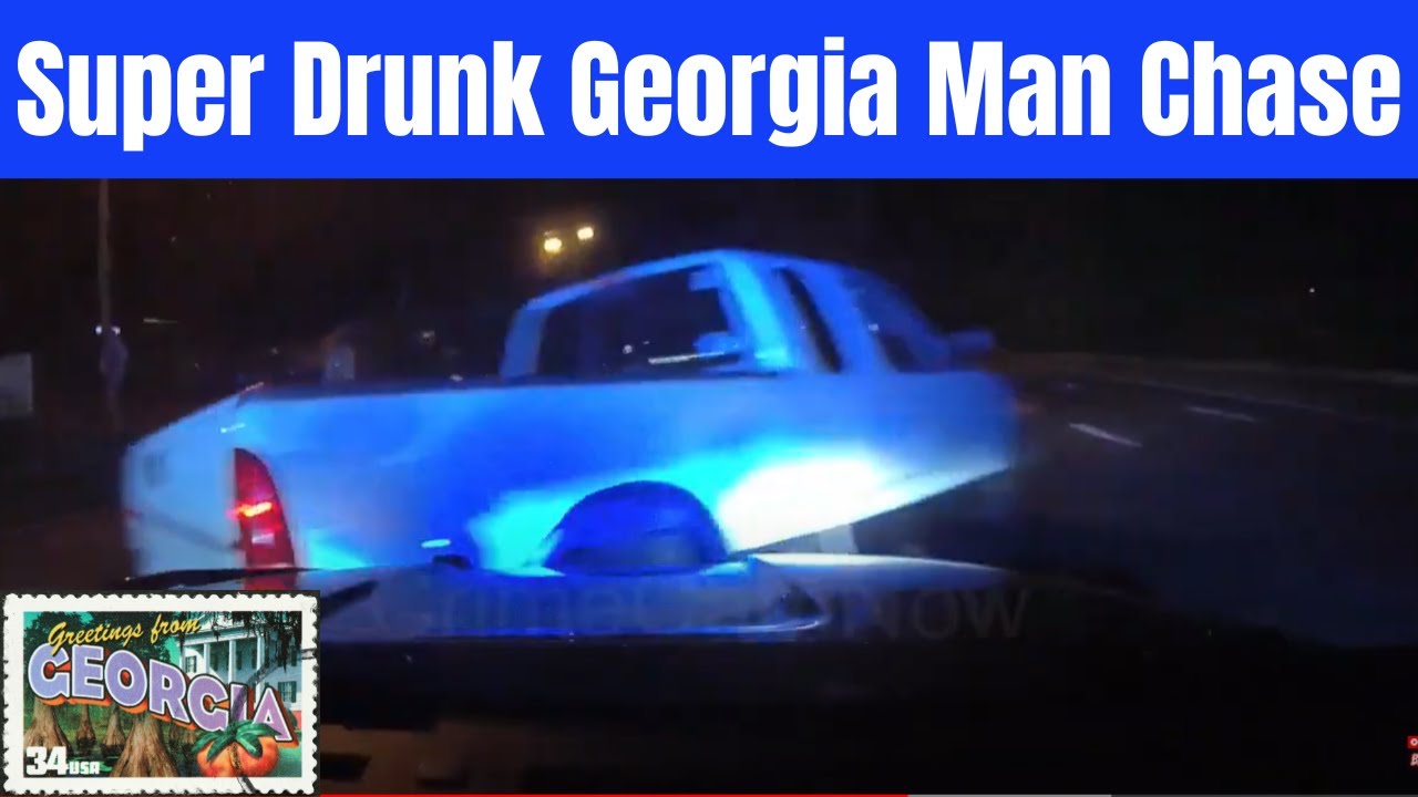 Georgia Police In Pursuit Of A Super Drunk Driver - YouTube
