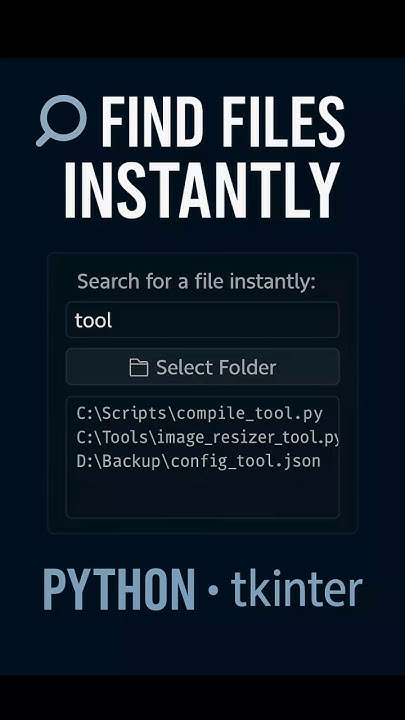 🔍 Find Any File Instantly in Your PC! Hacker-Style Python GUI Built With tkinter 👾 #FuzzuTech ...