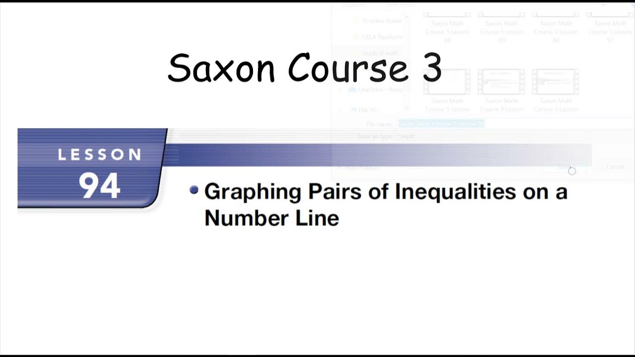 Saxon Math Course 3 Lesson 94 - YouTube
