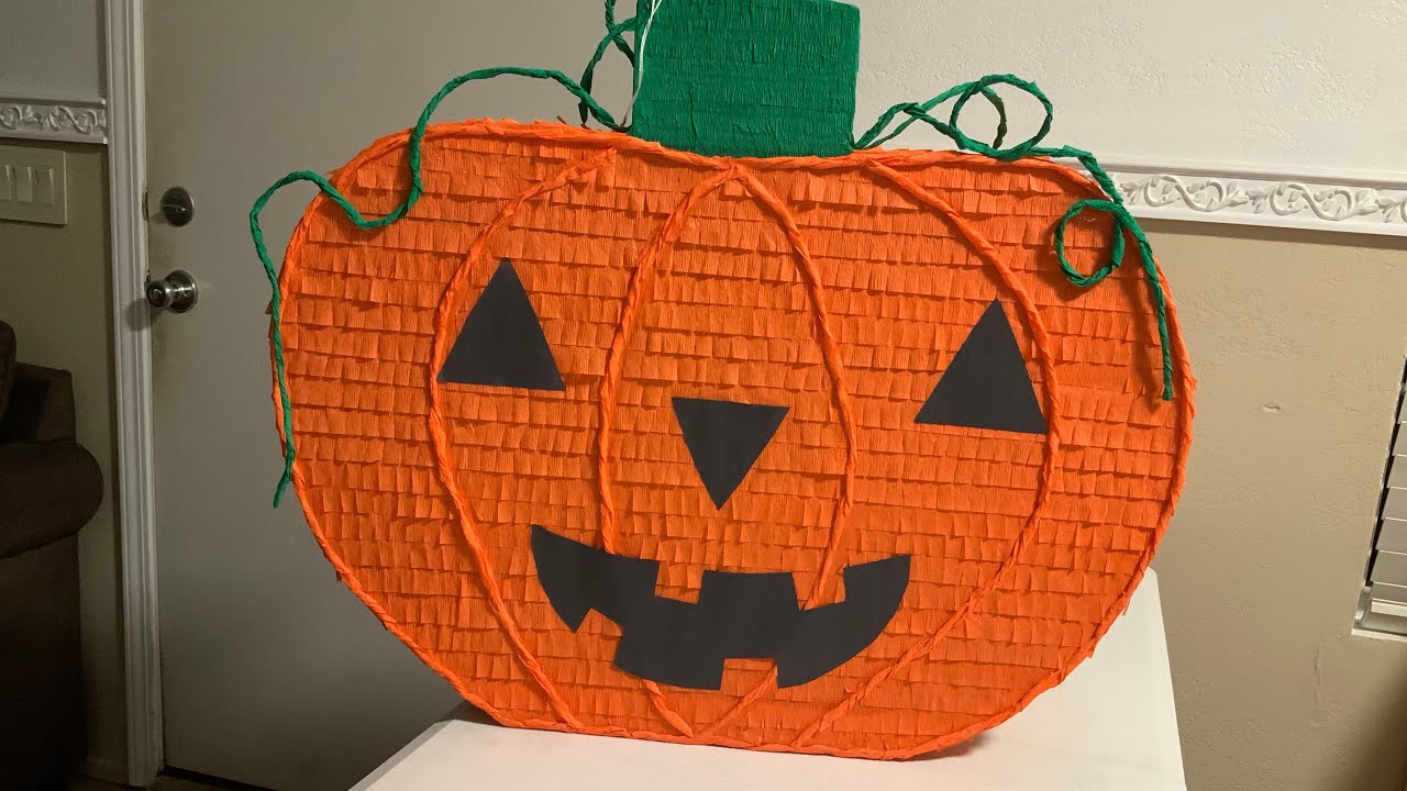 Como hacer esta piñata de calabaza para Halloween paso a paso / DIY ...