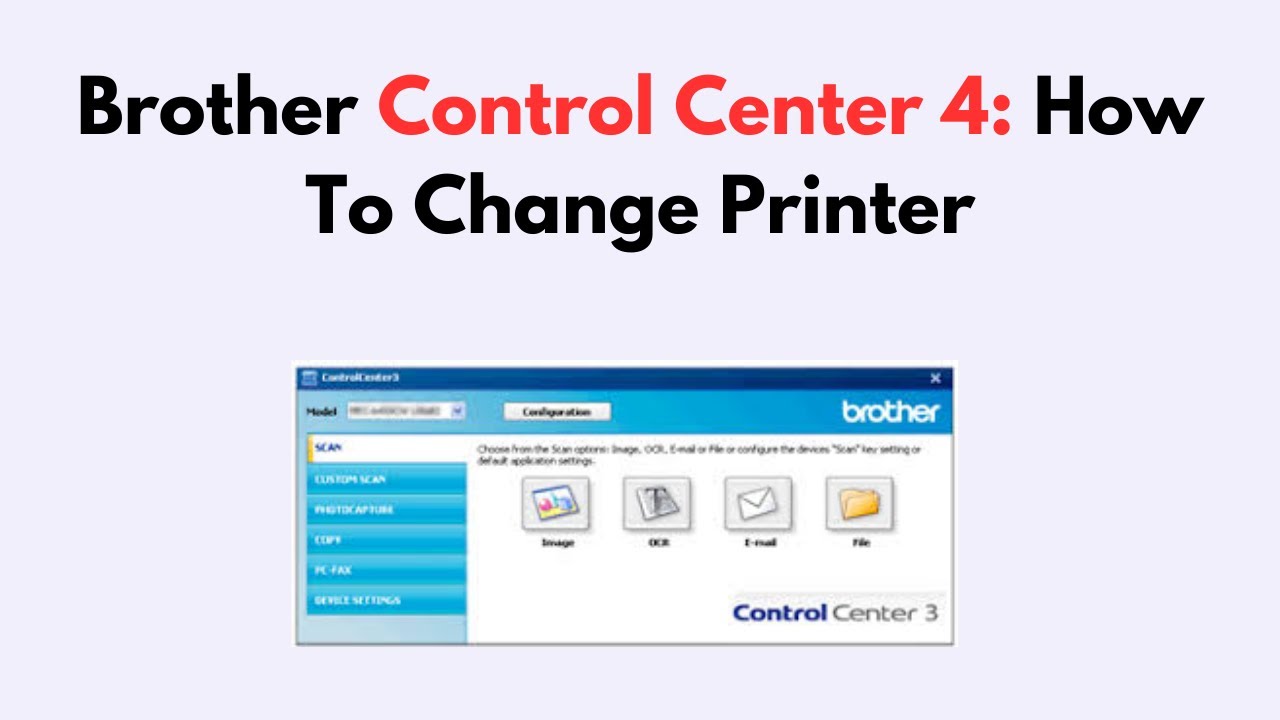 Brother Control Center 4: How To Change Printer - YouTube