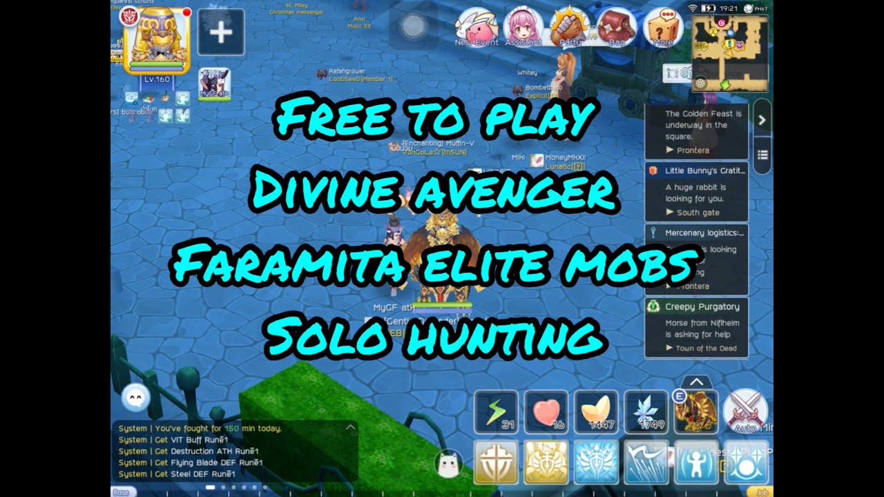 Ragnarok Mobile Free to Play Divine Avenger Faramita Elite Mobs Solo ...