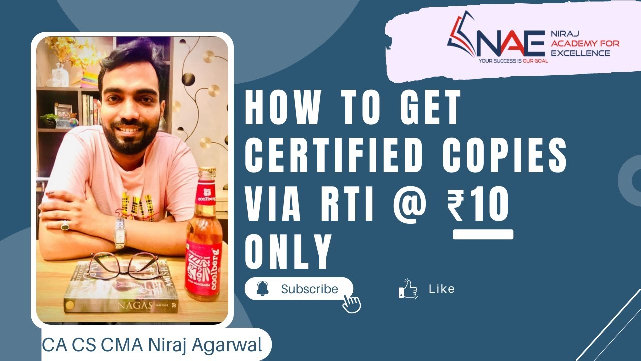 Step by Step process to get Certified copies of CA Exams by RTI @ ₹ 10 ...