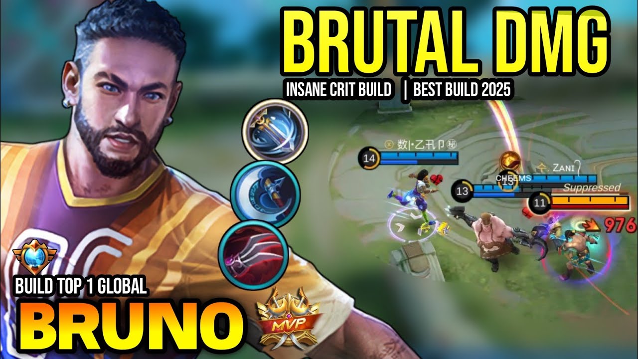 BRUNO BEST BUILD 2025 | BUILD TOP 1 GLOBAL BRUNO GAMEPLAY | MOBILE ...