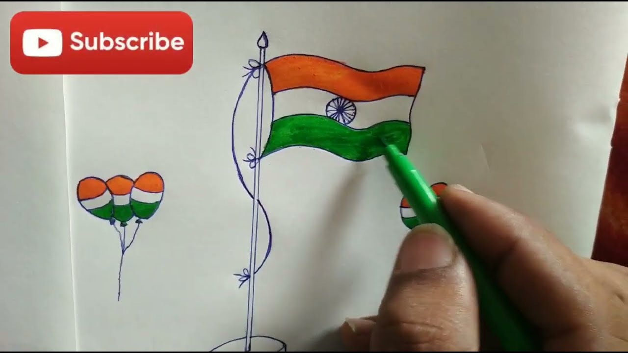 how to draw a national flag of India | republic day special draw for ...