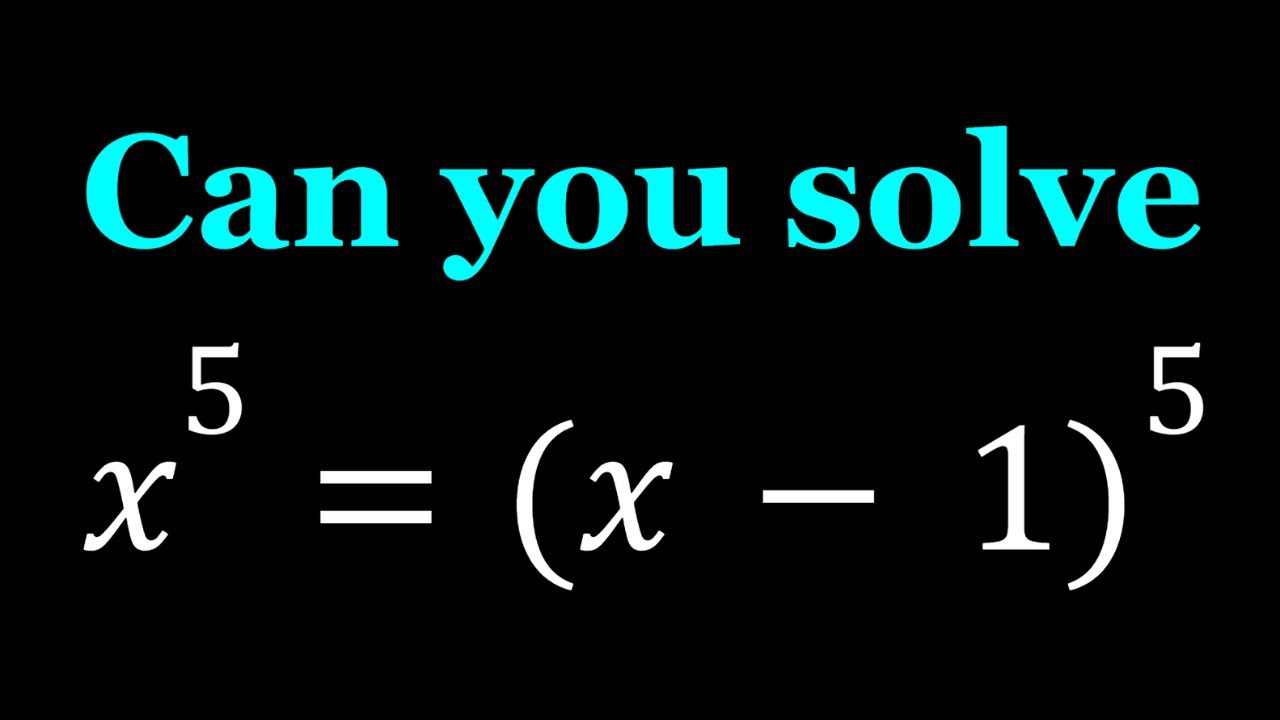 A Polynomial Equation X 5 x 1 5 YouTube