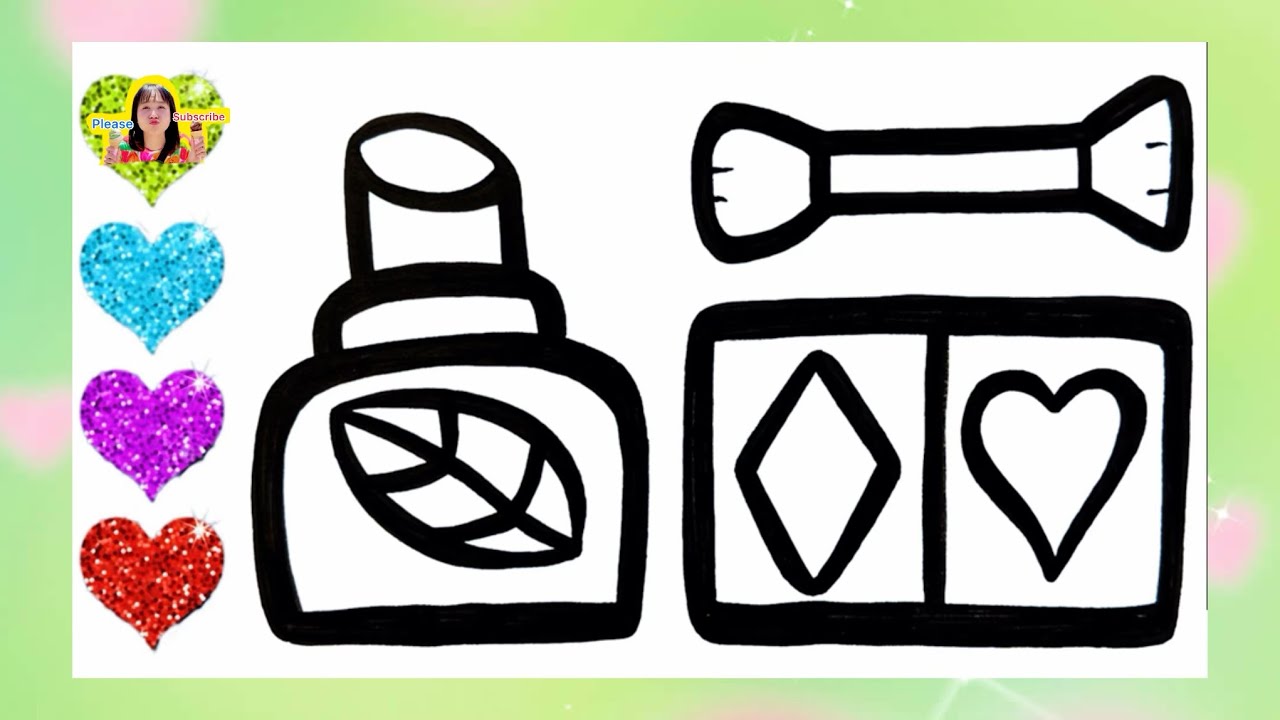 How to Draw Makeup Set step by step || makeup Drawing || Drawing for ...