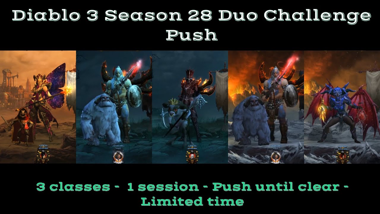 Diablo 3 Season 28 Duo Push Challenge Run - YouTube