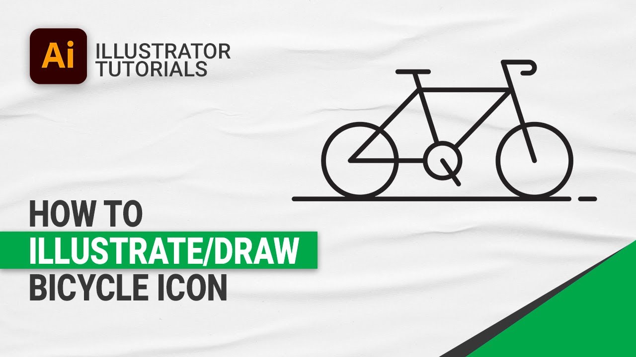 How To Illustrate/Draw Bicycle Icon in Adobe Illustrator - YouTube