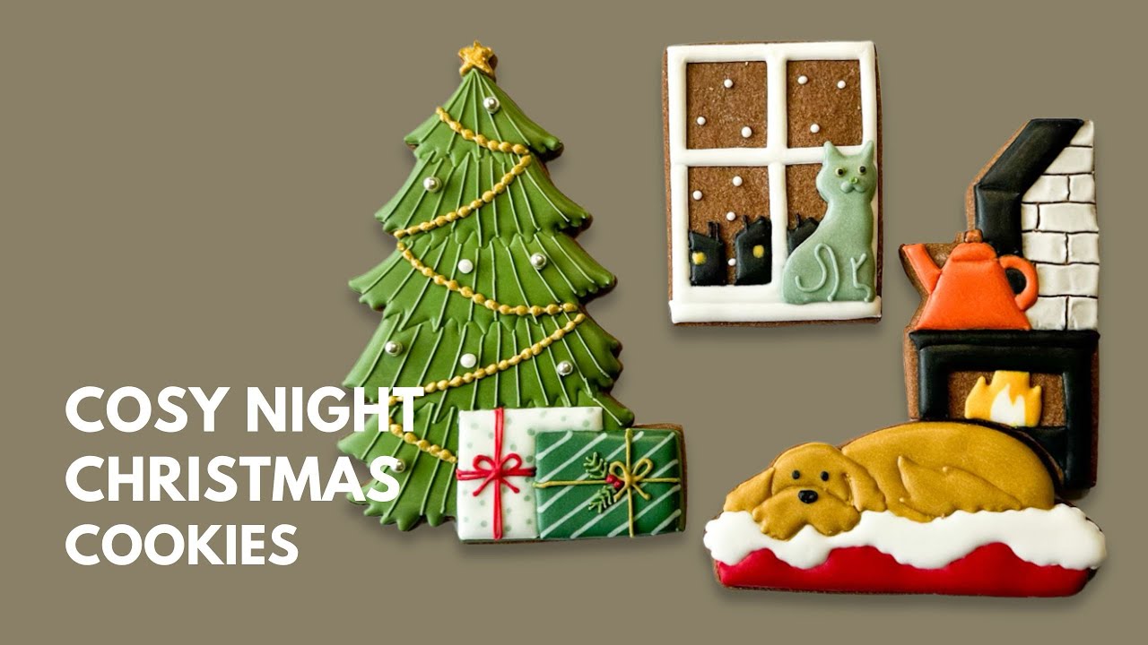 Cosy Night Christmas Cookies | Satisfying Cookie Decorating Video - YouTube