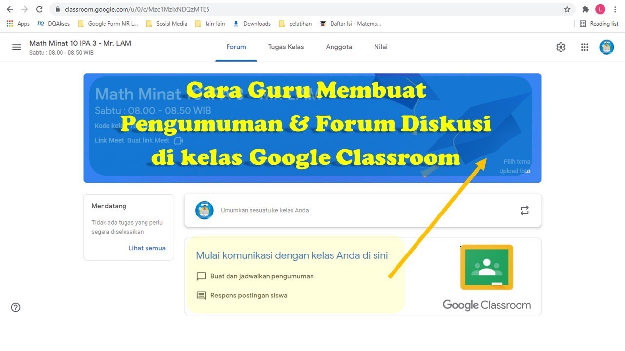 Cara Guru Membuat Pengumuman dan Forum Diskusi Kelas di Google ...