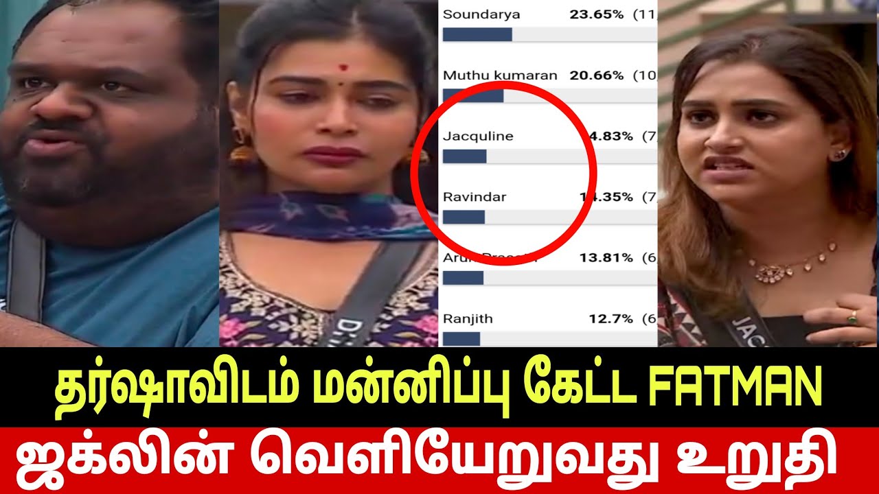 தர்ஷாவிடம் மன்னிப்பு கேட்ட FATMAN 🙏ஜக்லின் வெளியேறுவது உறுதி 🔥 Bigg ...