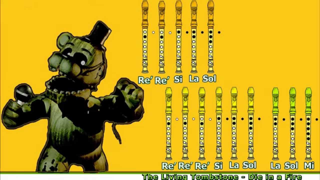 Five Nights at Freddy's 3 - Die in a Fire on Recorder (NOTES) - YouTube