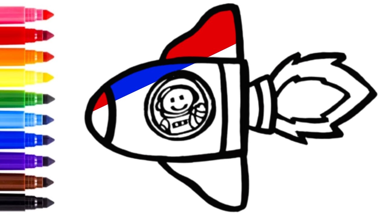 How To Draw A Rocket Ship! 🚀 | Learn Easy Art For Toddlers and Kids ...