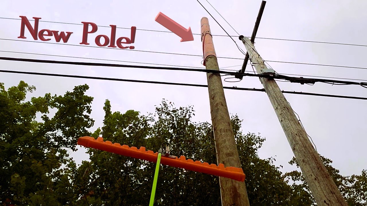 Installing cover-up 35 feet up with hot stick! - YouTube