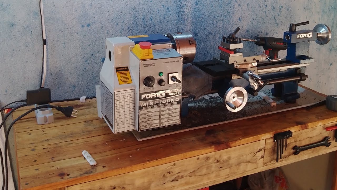Mini torno Fort g, primeiro defeito e alguns ajustes - YouTube