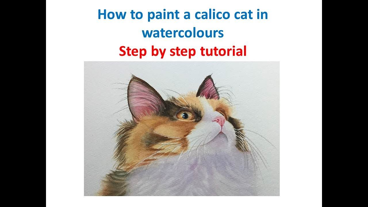 How to paint a calico cat in watercolors - My three steps to paint an ...