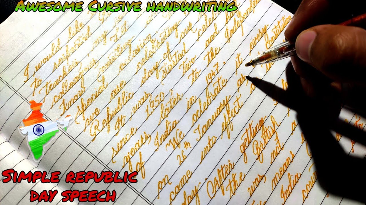 Republic day speech in neat and clean cursive handwriting | Republic ...