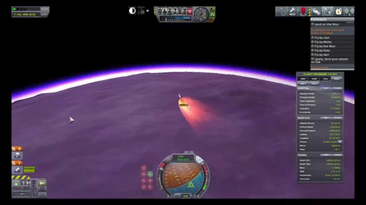 KSP - Kerbal Space Program - Eve Re-entry at 9200+m/s - YouTube