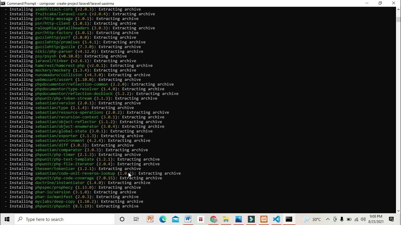 Cara Menginstal Laravel Dengan Composer Cmd Youtube