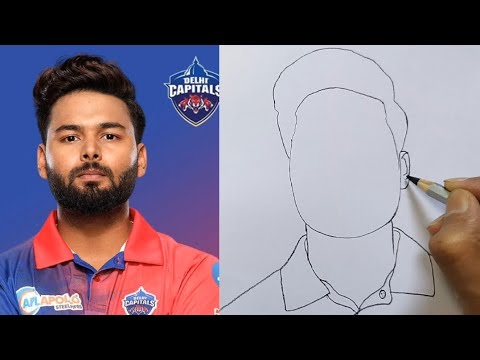 How to Draw Rishabh pant / Rishabh Pant Face Drawing - YouTube