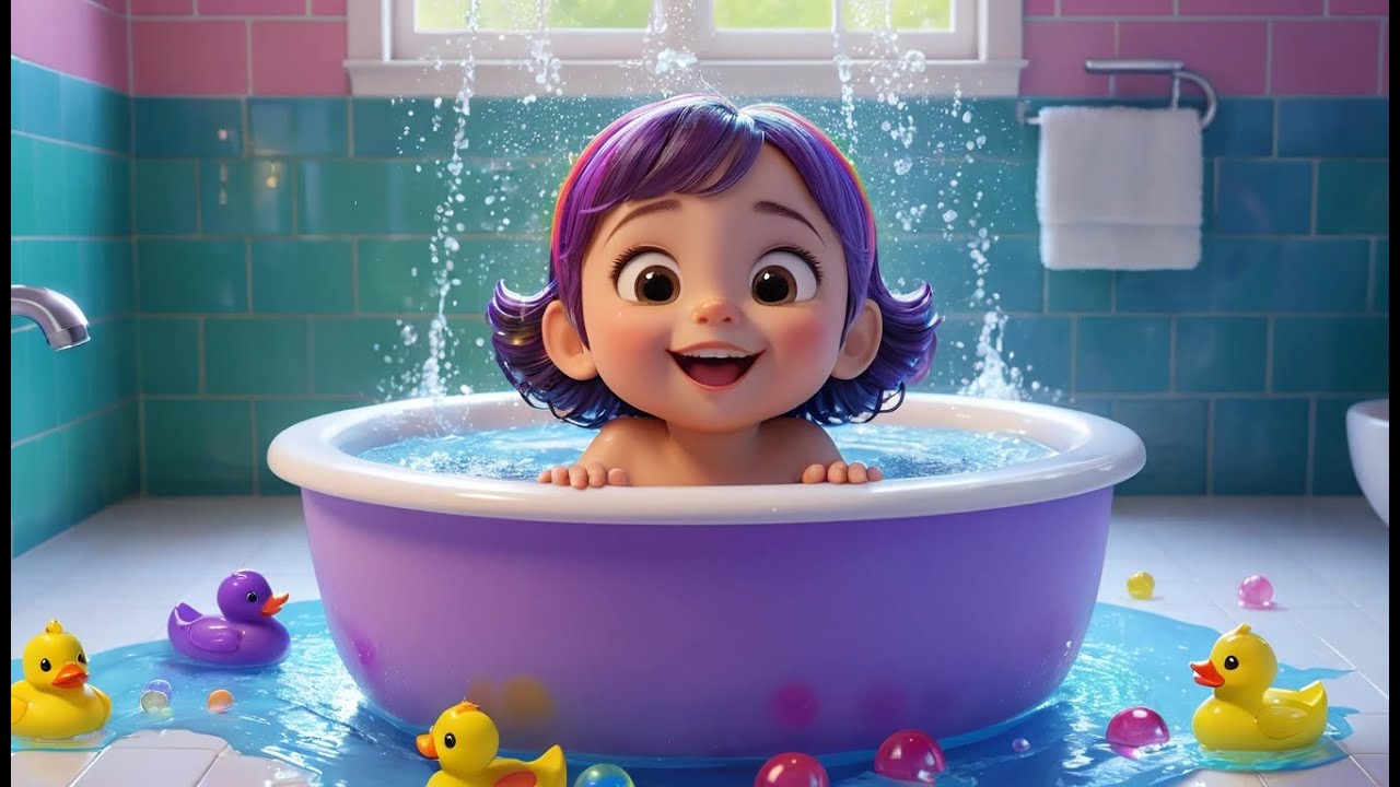 Splish, Splash, A Rainbow Bath | Fun Nursery Rhyme for Kids | Sing ...