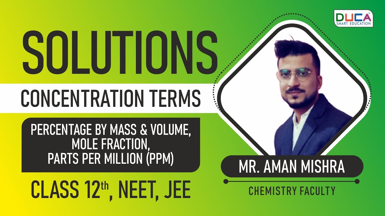 Class 12 | Introduction To Solution and Concentration Terms | JEE ...