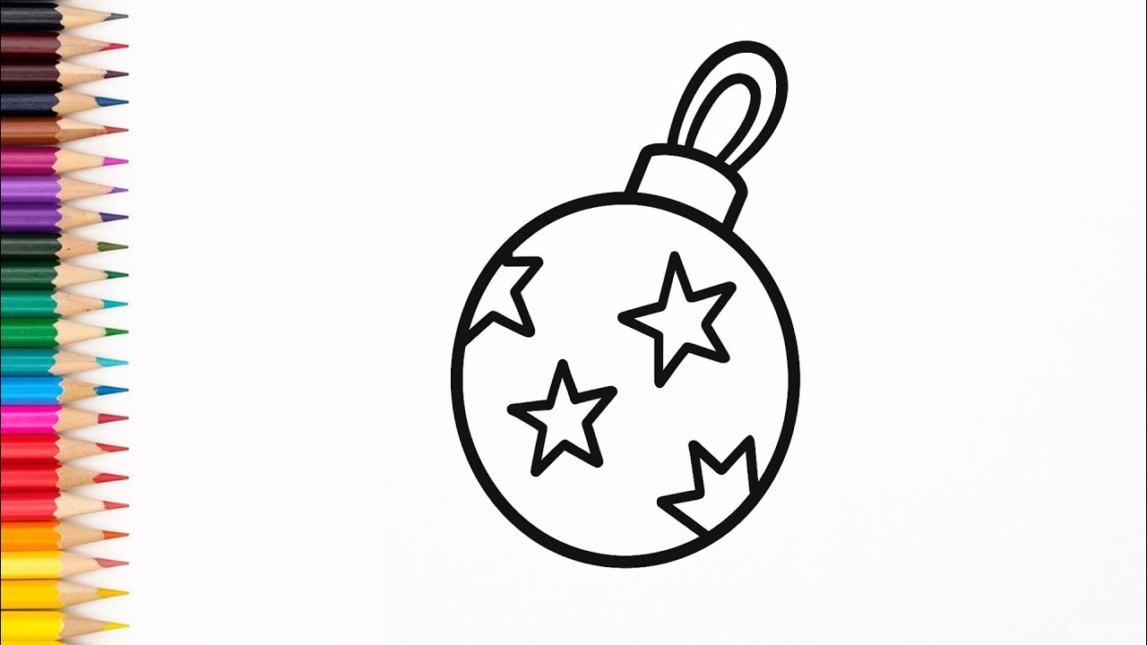 ⭐ Easy Christmas Ornament Drawing for Kids | Step by Step Tutorial ...