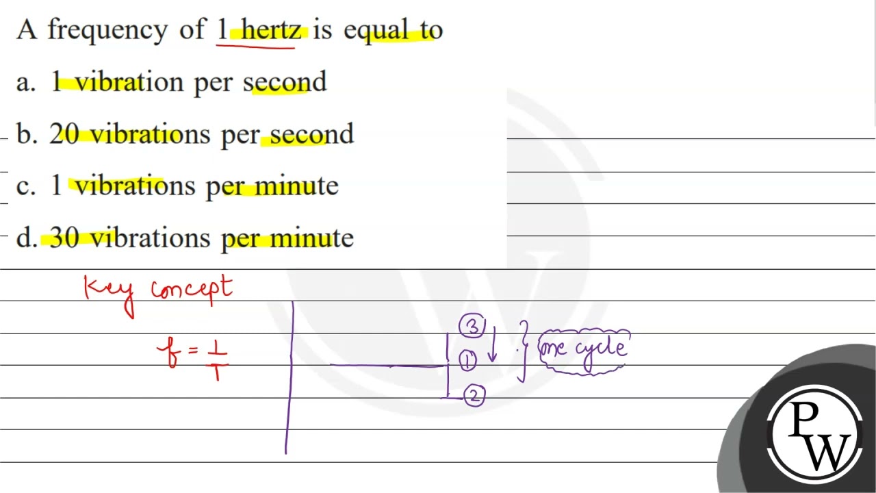 A Frequency Of 1 Hertz Is Equal To A 1 Vibration Per Second B 20 A Frequency Of 1 Hertz Is Equal To A 1 Vibration Per Second B 20
