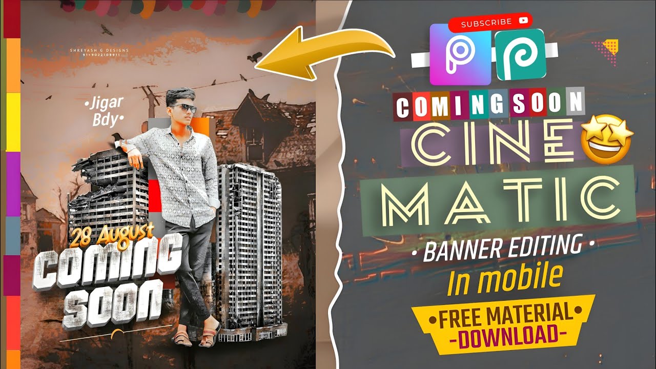 Cinematic Banner Editing | Poster Design 🤩 Coming soon Banner Editing ...