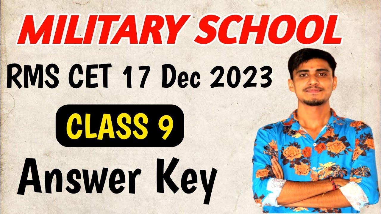 RMS Answer key 2023 | rms class 9 answer key | Military school paper ...