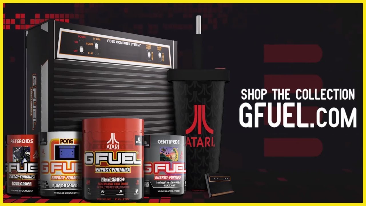 Atari x GFUEL Collab - Red Explosion Fruit & Sour Grape - YouTube