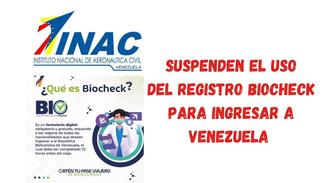 Inac deja sin efecto el uso del Registro Biocheck para ingresar a ...