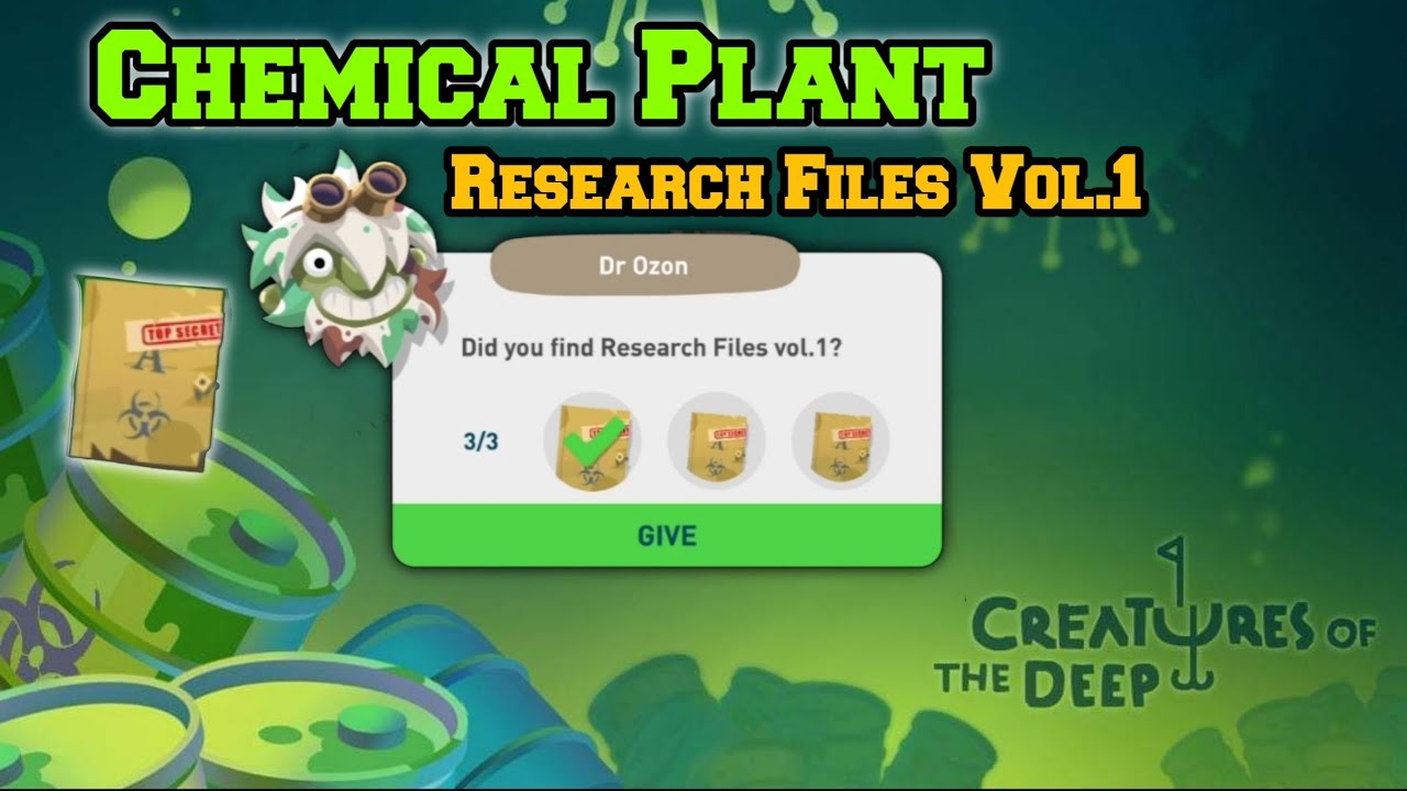Research Files vol.1 Creatures of the Deep - Chemical Plant Main Quest ...