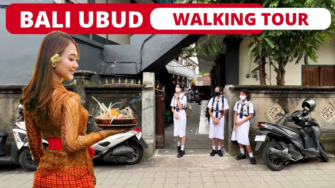 🇮🇩 UBUD BALI INDONESIA Walking tour 4K. City walk along UBUD streets in ...