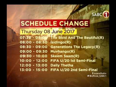 SABC 1 schedule changes on 8 June - YouTube