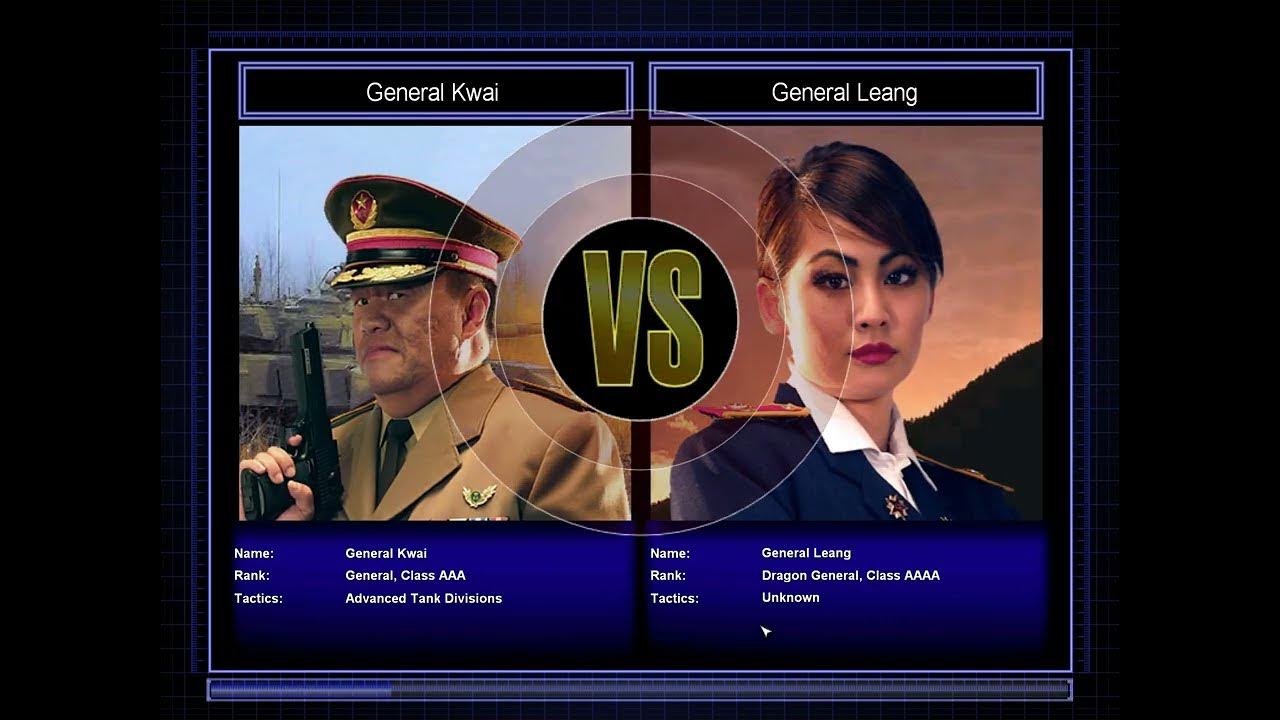 Command & Conquer Generals Zero hours Challenge Tanks VS General Leang - YouTube