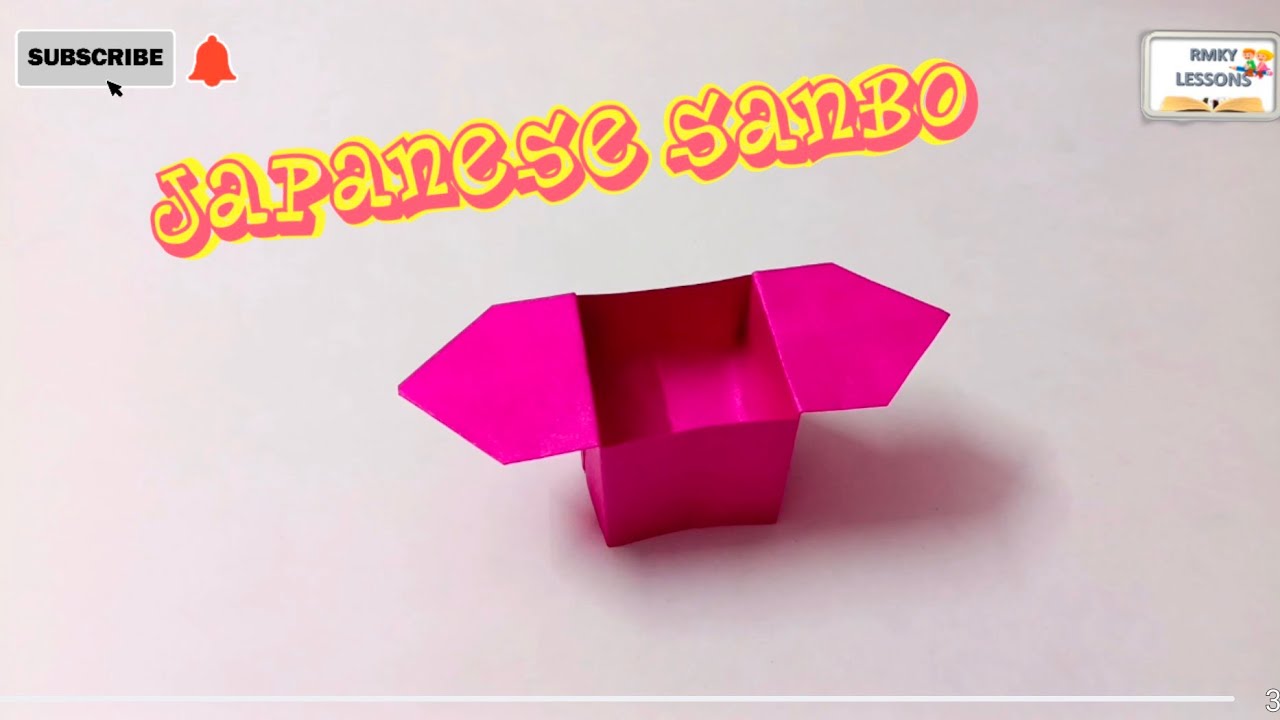 Japanese Sanbo making with origami|DIY|No glue No scissors - YouTube