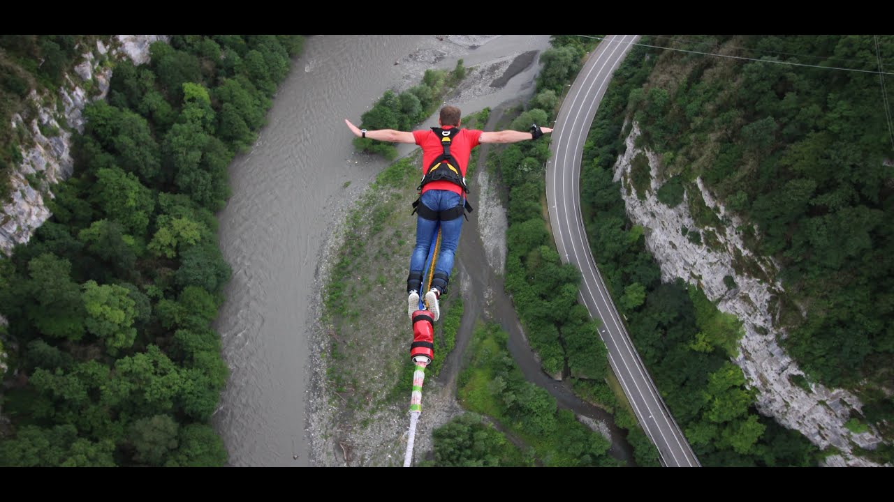 Benji jumping in Sochi 207 meters of free flight - YouTube