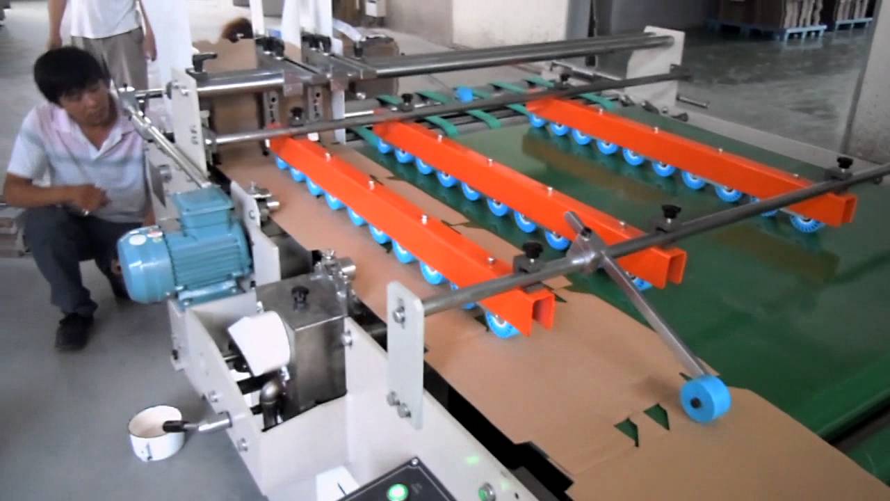 Semi automatic folder gluer -2 - YouTube