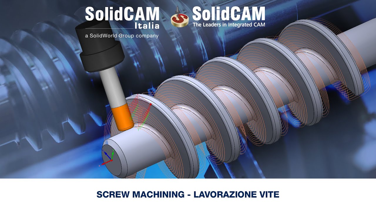 SolidCAM Screw Machining - Lavorazione Vite - YouTube