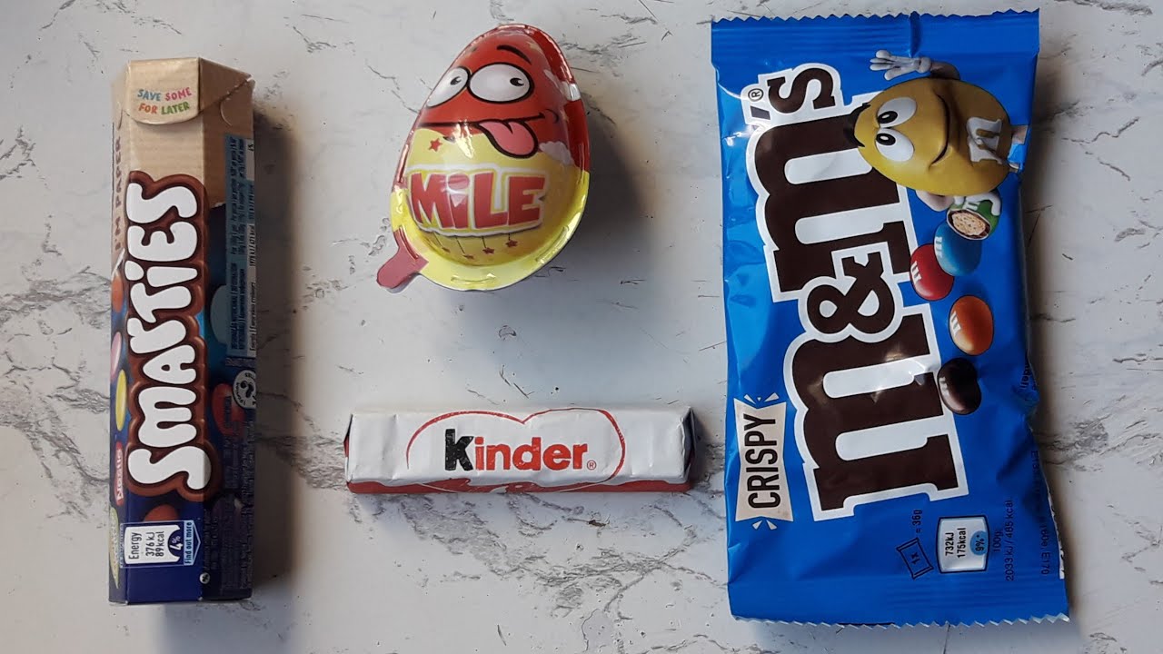some a lot of new Candy smarties kinder chocolate Mms /satisfying vide ...