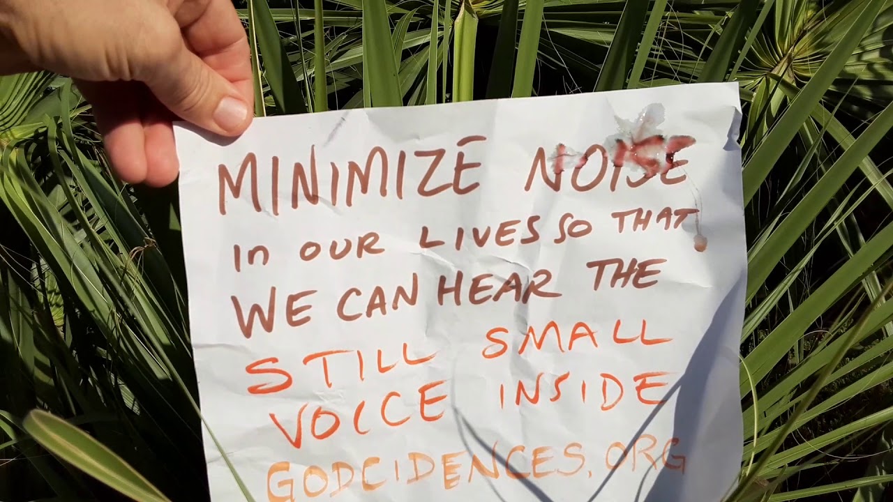 Minimize noise in our lives so that we can hear the still small voice ...