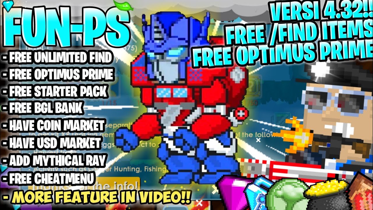 FREE UNLIMITED FIND!! FREE OPTIMUS PRIME 😍🔥 | GROWTOPIA PRIVATE SERVER 2023 - YouTube