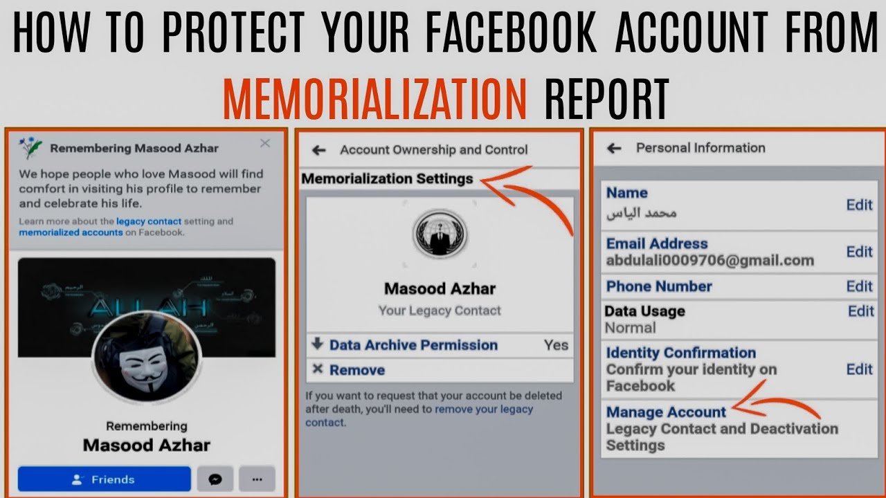 How To Protect Facebook Account From Memorialized Report - YouTube