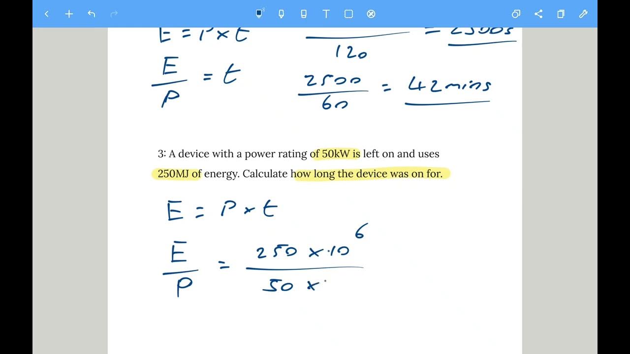 GCSE Physics: Equation Practice - Power, Energy and Time. - YouTube