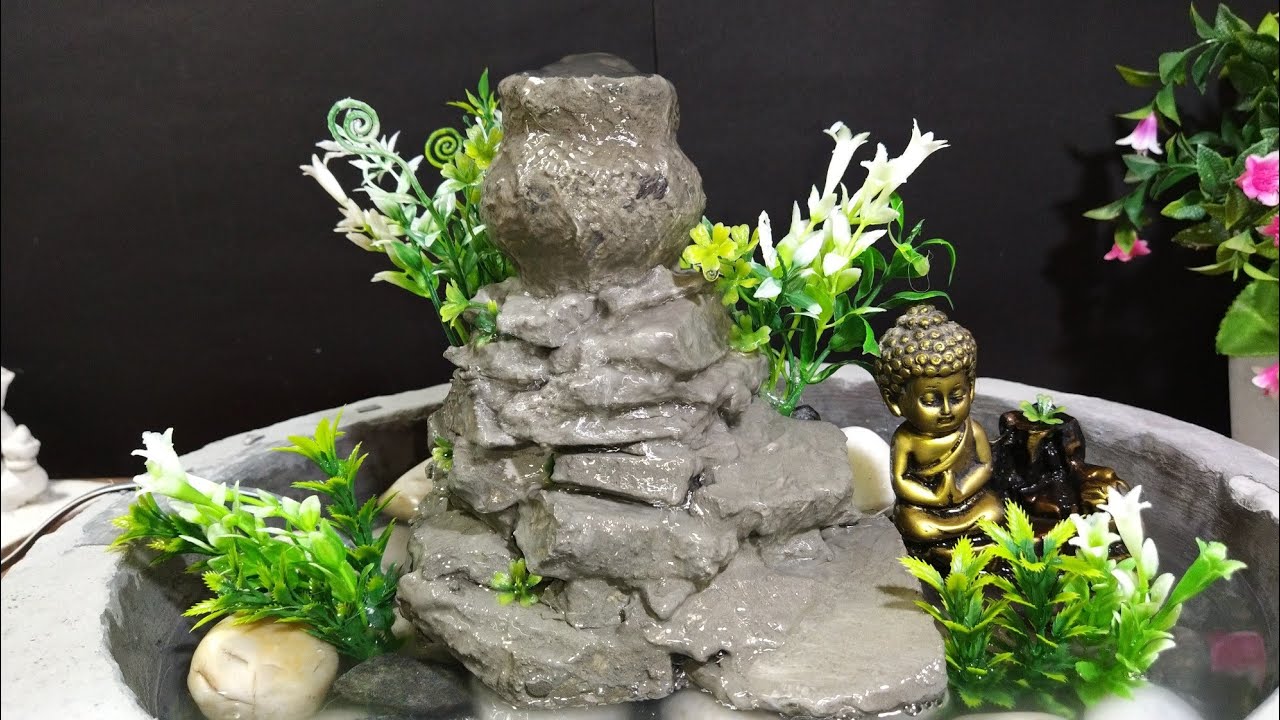 How to make beautiful amazing cemented waterfall fountain water ...