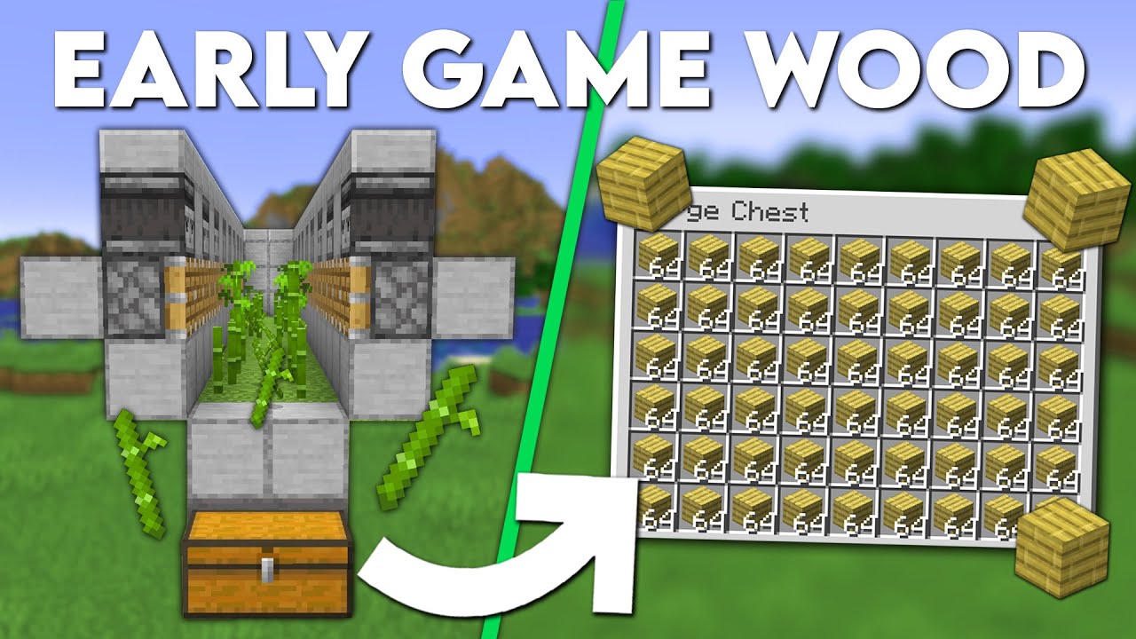 Minecraft EASIEST Early Game WOOD FARM Tutorial! 1.20 (New Version ...