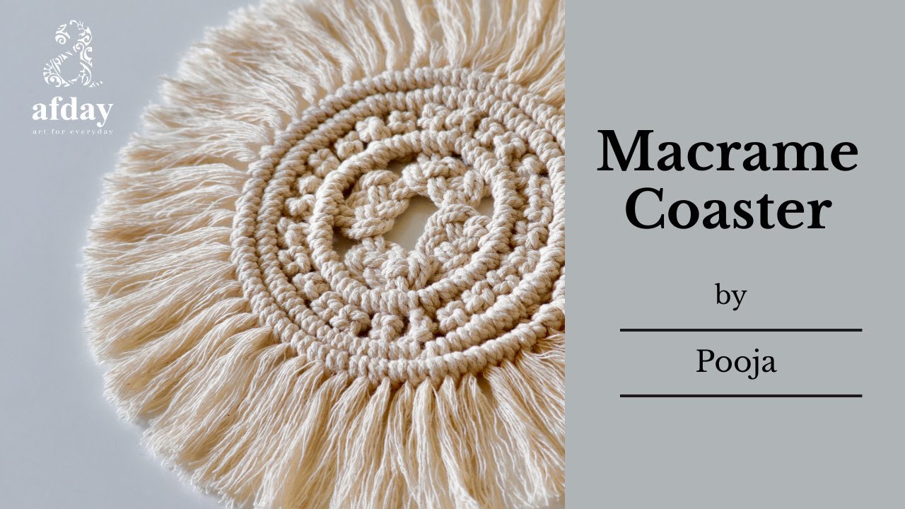Macrame Circle Coaster | DIY Macrame Coaster Tutorial | Coaster by ...